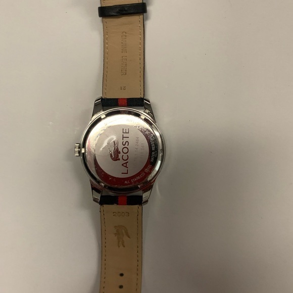 Lacoste | Accessories | Lacoste Watch With Black And Red Striped Band ...
